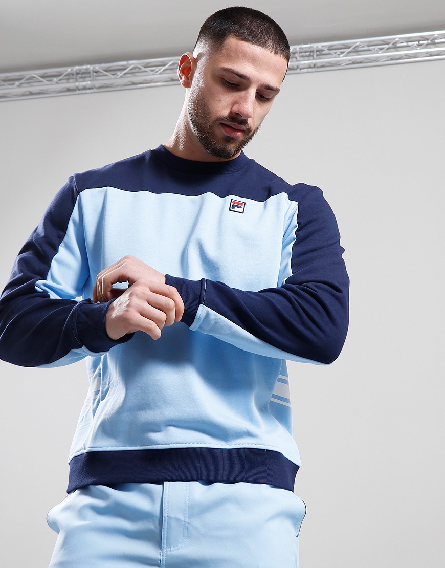 Fila Vintage Matt Colour Block Crew Blue/Navy - Terraces Menswear