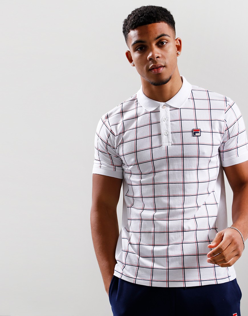 Fila Vintage Spin Polo Shirt White - Terraces Menswear