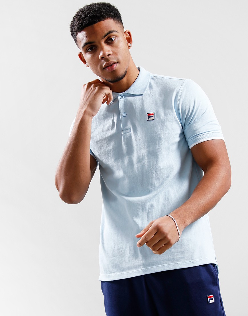 Fila Vintage Custom Polo Shirt Clear Blue/White - Terraces Menswear