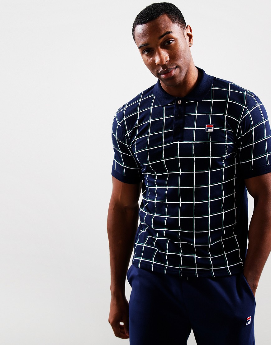 Fila Vintage Spin Polo Shirt Peacoat - Terraces Menswear