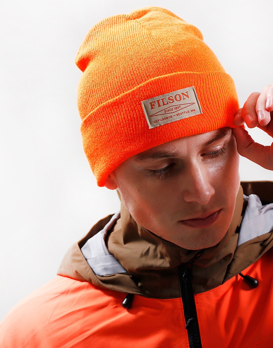 Filson Ballard Watch Beanie Blaze Orange - Terraces Menswear