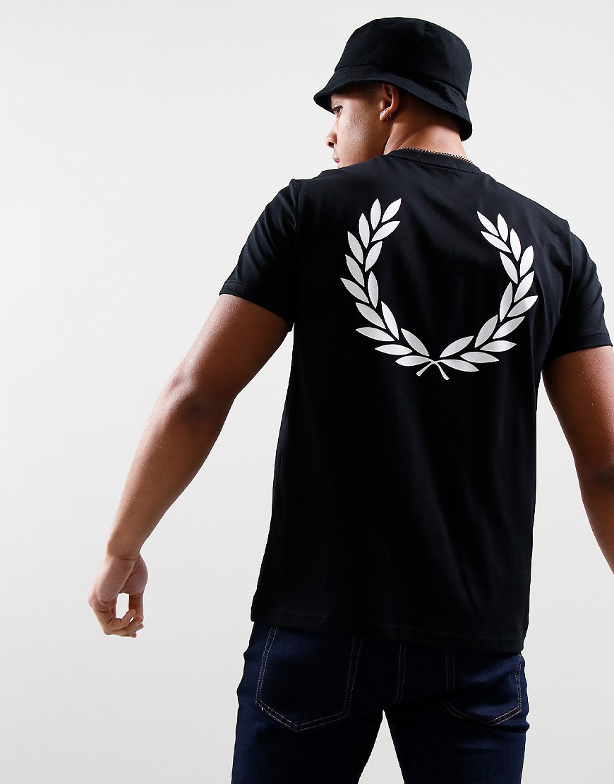 Fred Perry Back Graphic T-shirt Black - Terraces Menswear