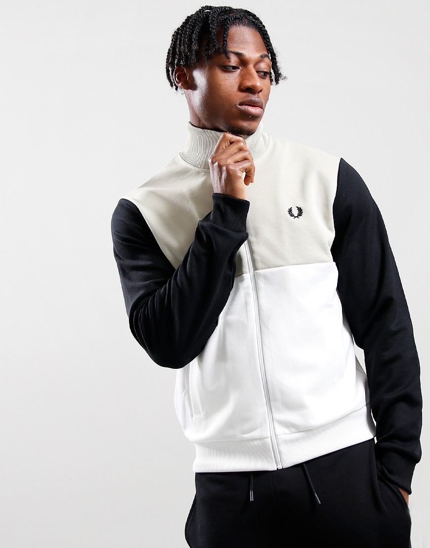 Fred Perry Colour Block Jacket Light Oyster - Terraces Menswear