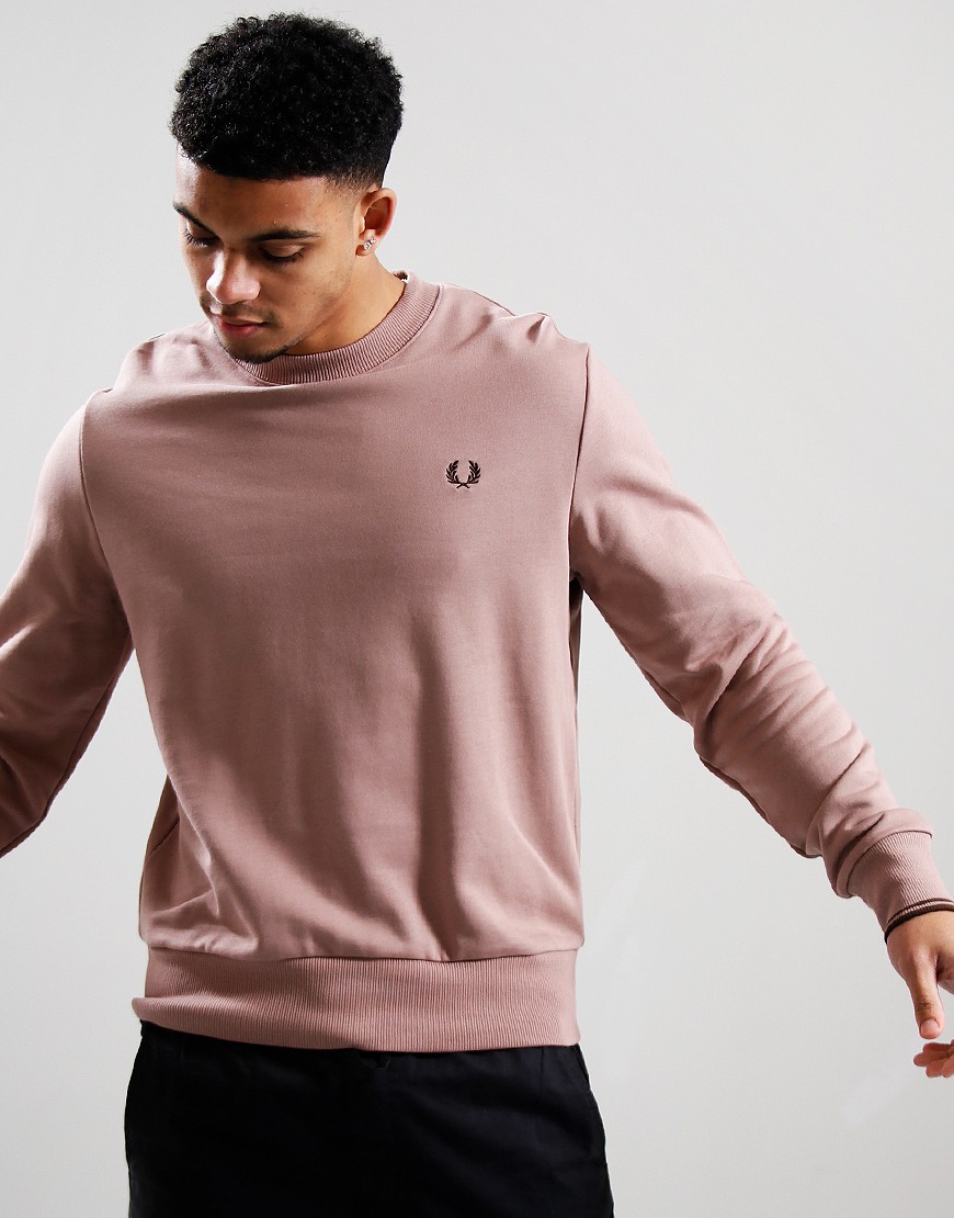 Fred Perry Crew Sweat Dark Pink - Terraces Menswear