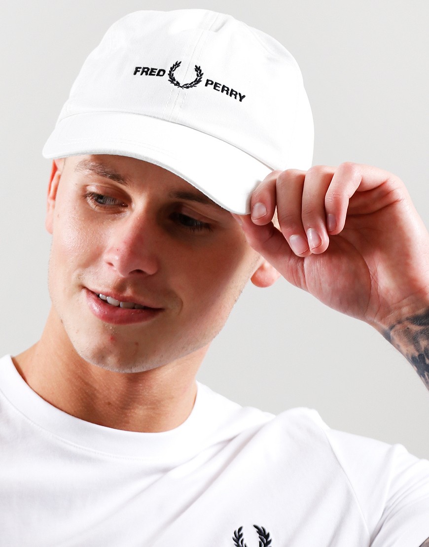 Fred Perry Graphic Brand Cap Snow White - Terraces Menswear
