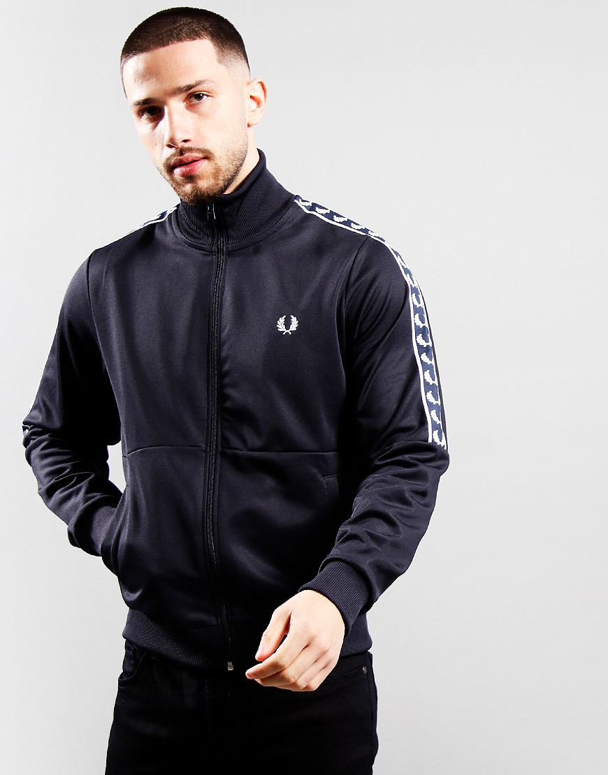 Fred Perry Panel Taped Track Top Navy - Terraces Menswear