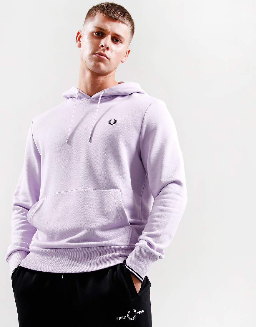 Fred Perry Tipped Hooded Sweat Lilac - Terraces Menswear