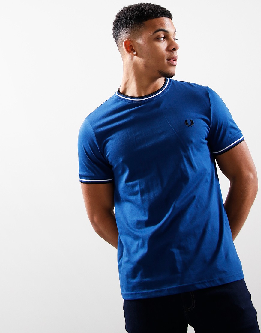 Fred Perry Twin Tipped T-shirt Shaded Cobalt - Terraces Menswear