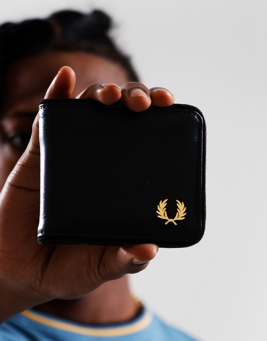 Fred Perry Tonal Classic Bilfold Wallet Black - Terraces Menswear