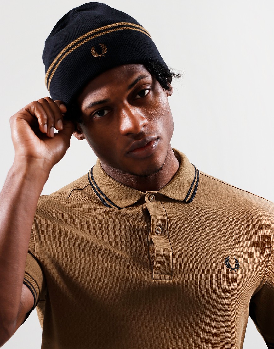 Fred Perry Twin Tipped Beanie Black - Terraces Menswear