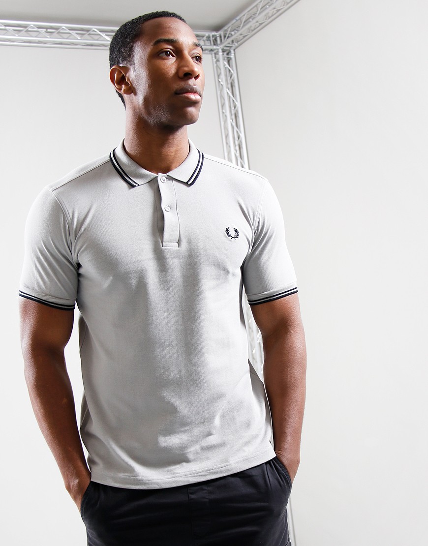 Fred Perry Twin Tipped Polo Shirt Limestone/Black - Terraces Menswear