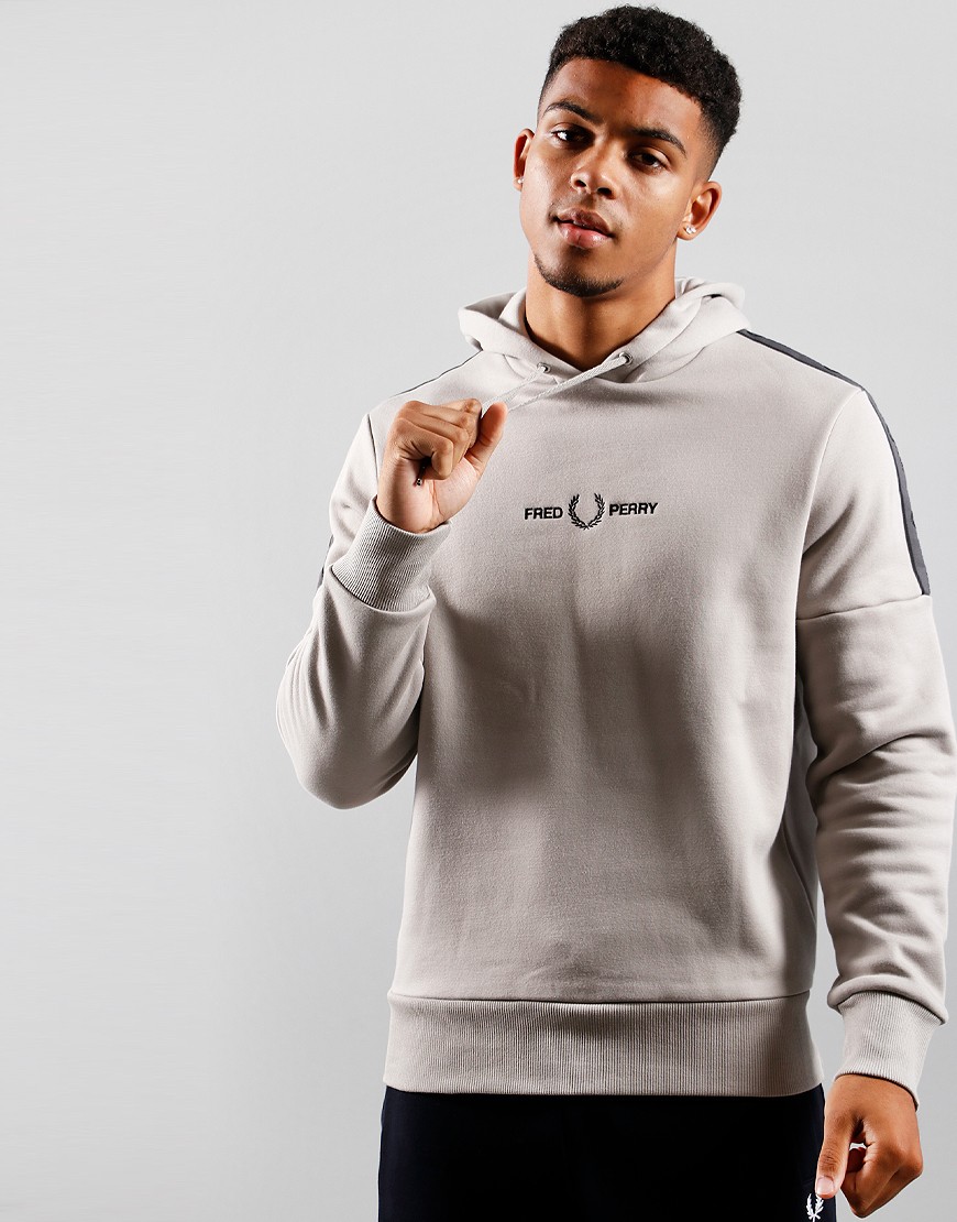 Fred Perry Bold Tipped Hoodie Concrete - Terraces Menswear