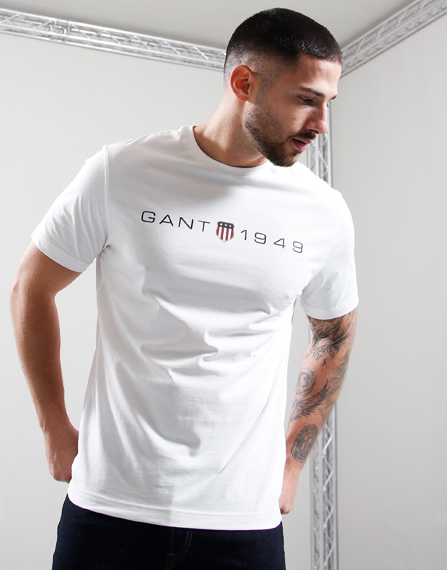 GANT Printed Graphic T-shirt Eggshell - Terraces Menswear