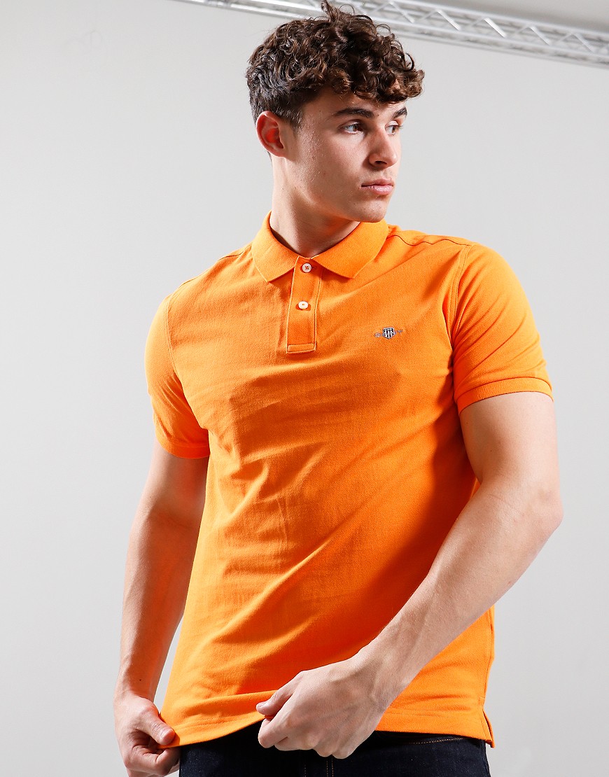 GANT Regular Shield Polo Shirt Orange - Terraces Menswear