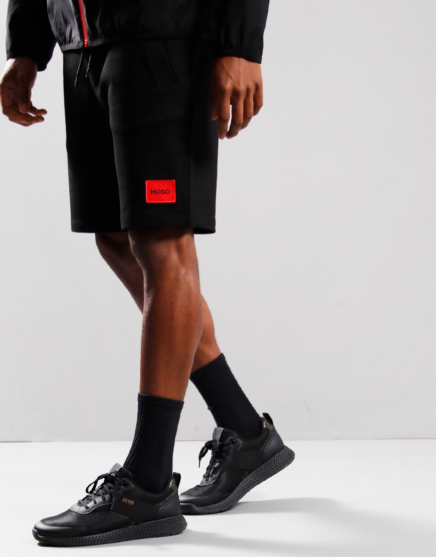 HUGO Diz222 French Terry Jog Shorts Black - Terraces Menswear