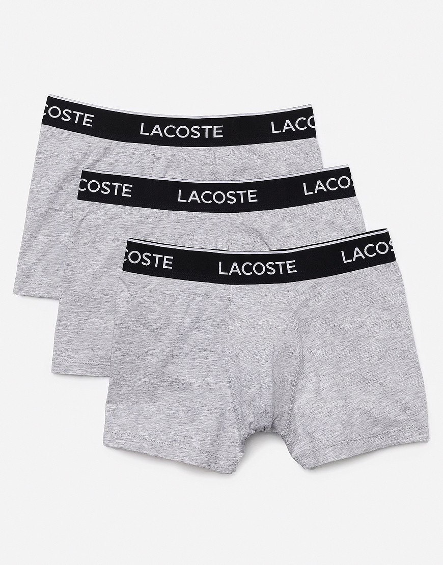 Lacoste 3 Pack Boxers Silver Chine - Terraces Menswear