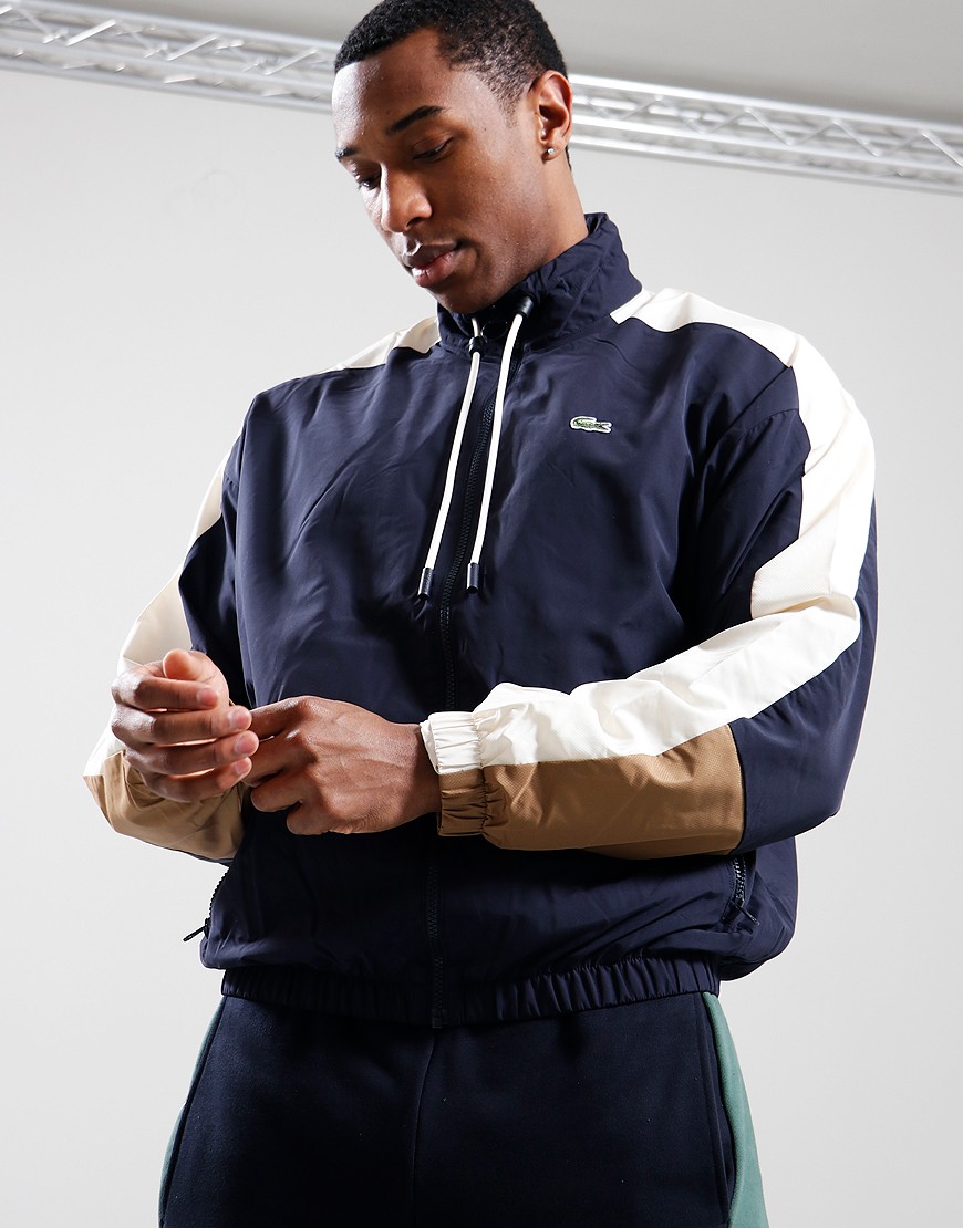 Lacoste Colour Block Sport Jacket Navy Blue/Brown/White - Terraces Menswear