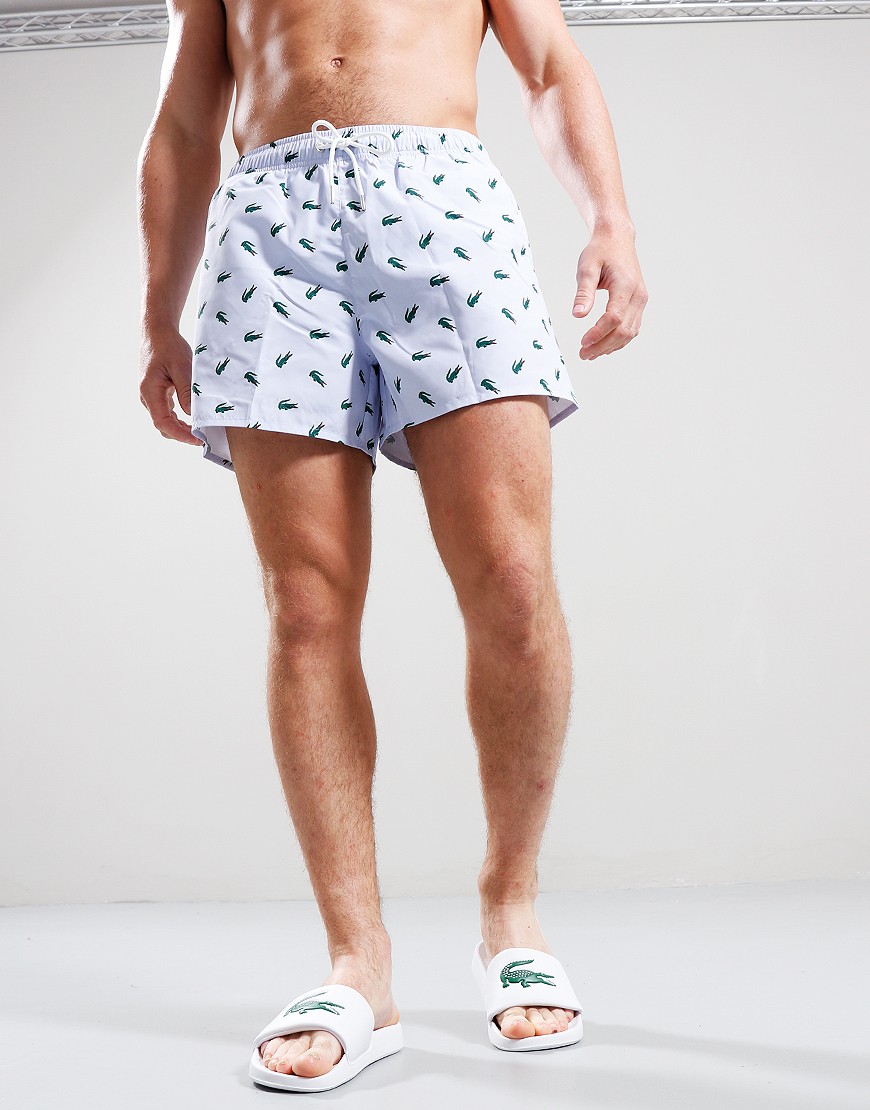 Lacoste Croc Swim Shorts Light Blue/White - Terraces Menswear