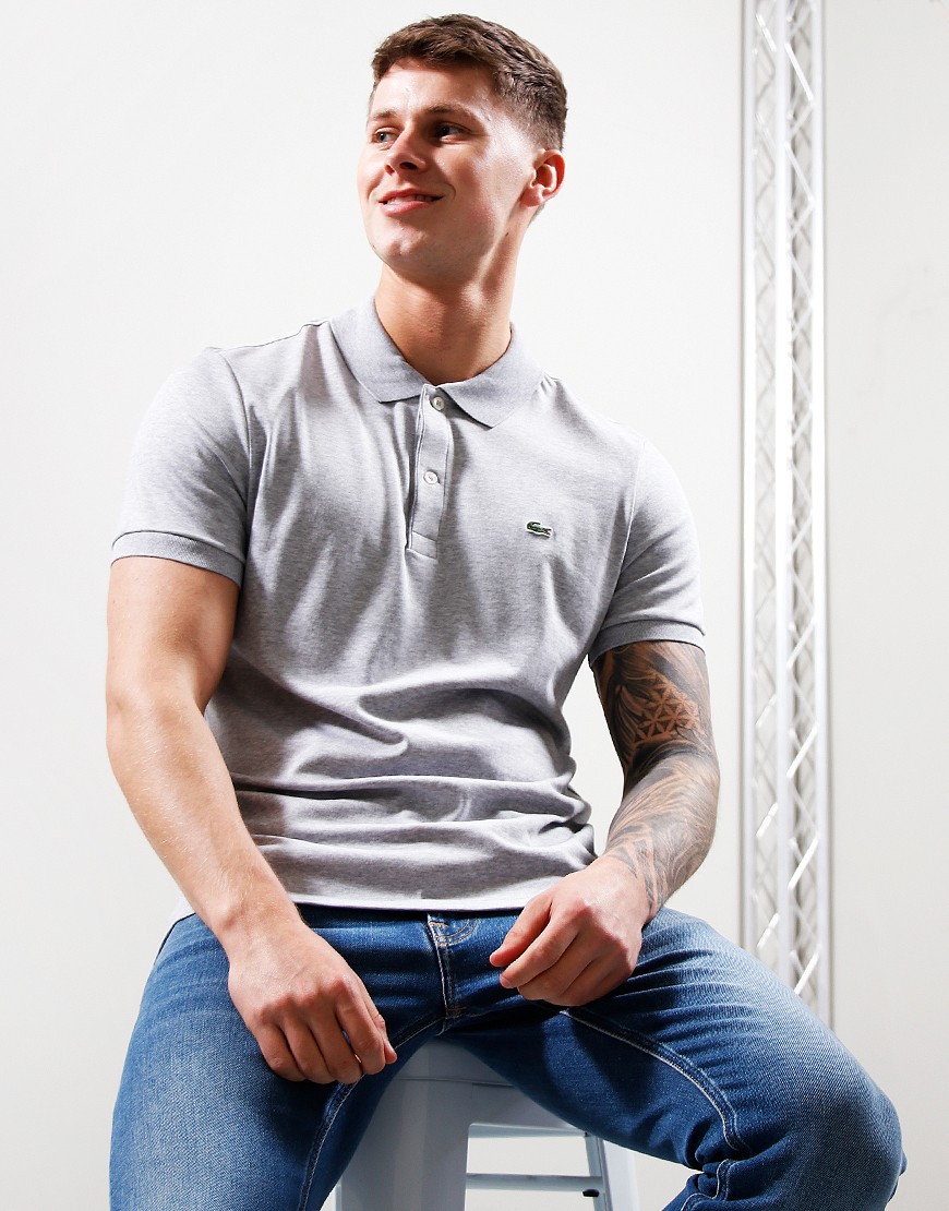 Lacoste Jersey Polo Shirt Silver Chine - Terraces Menswear