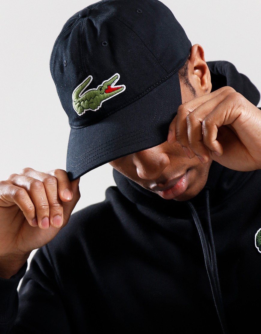 Lacoste Large Croc Cap Black - Terraces Menswear