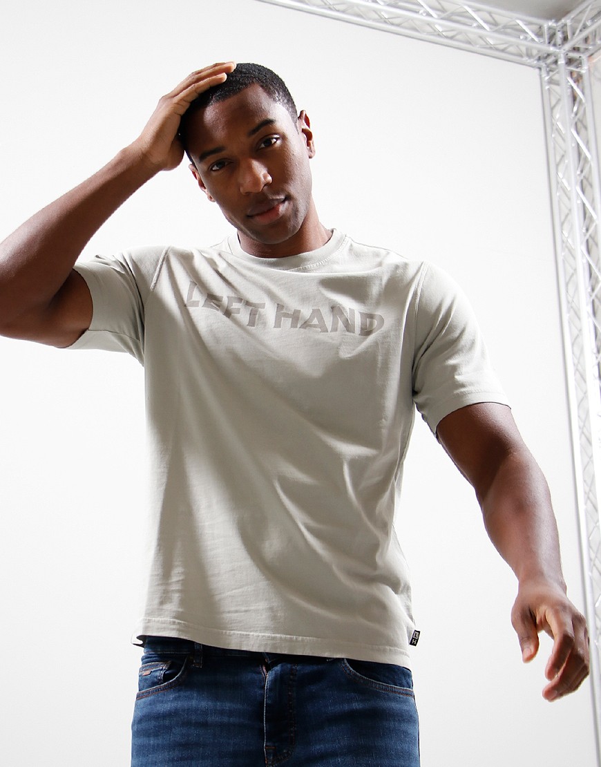 Left Hand Logo T-Shirt Stone - Terraces Menswear