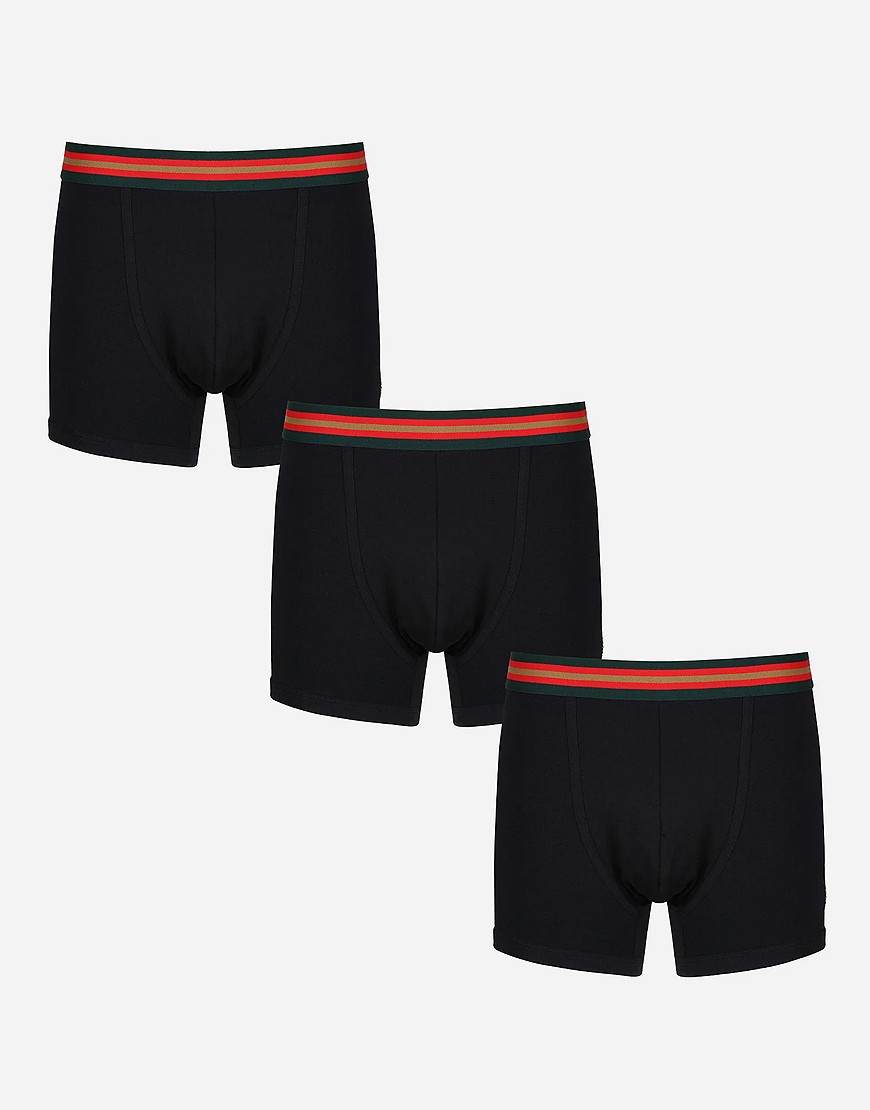 LUKE 1977 Bronx 3 Pack Boxers Jet Black - Terraces Menswear