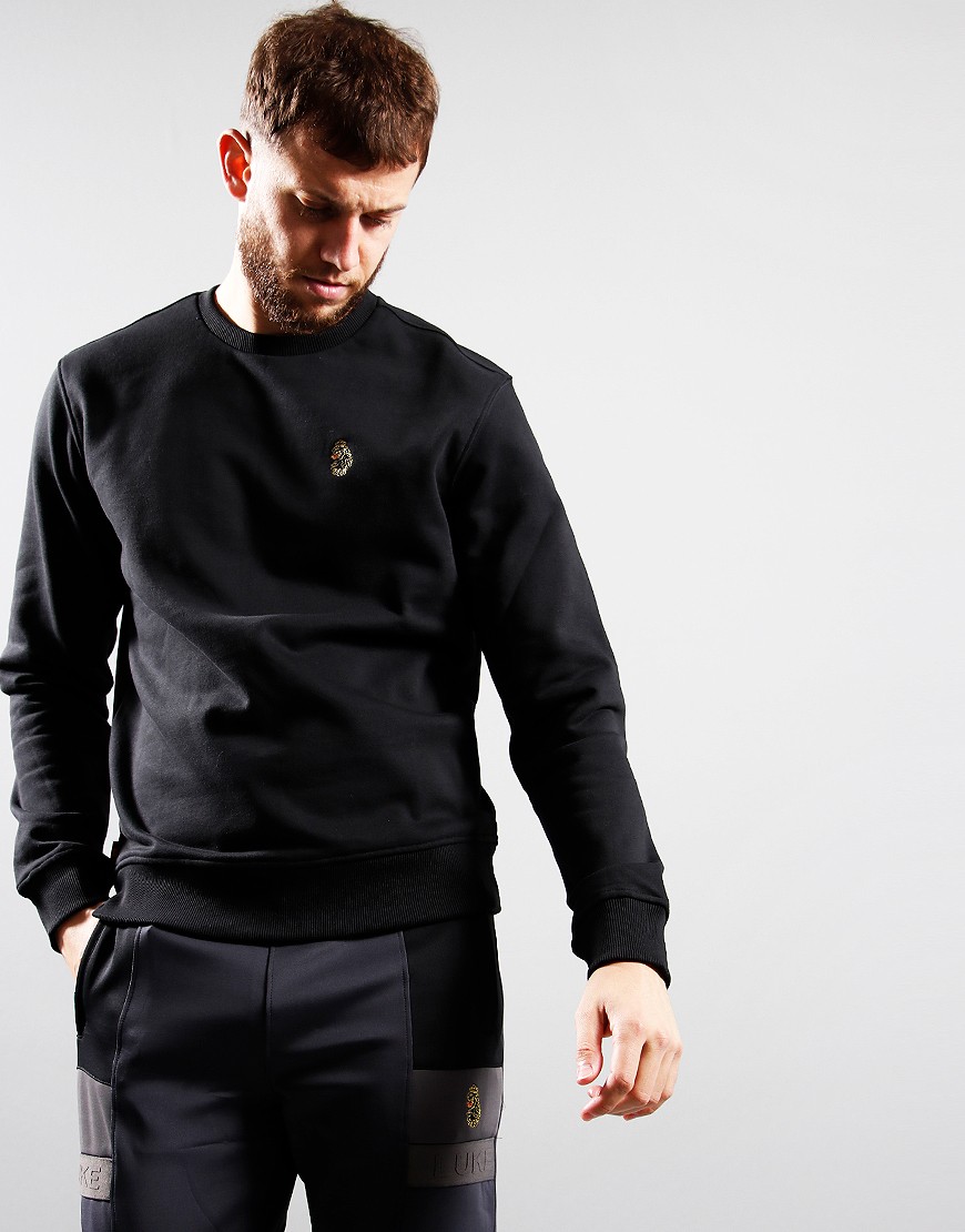 Luke 1977 The Runner Crew Sweat Black - Terraces Menswear