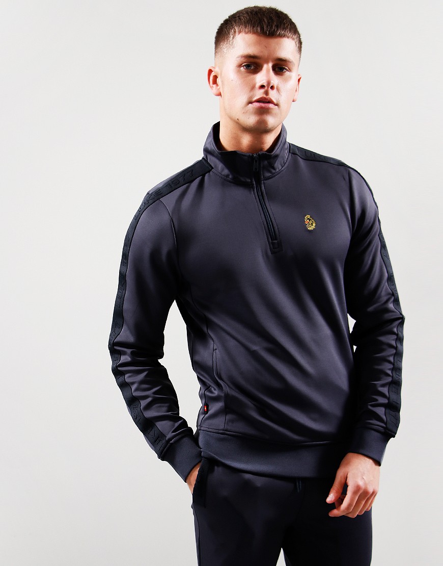 Luke 1977 TTTQR Quarter Zip Sweat Charcoal - Terraces Menswear