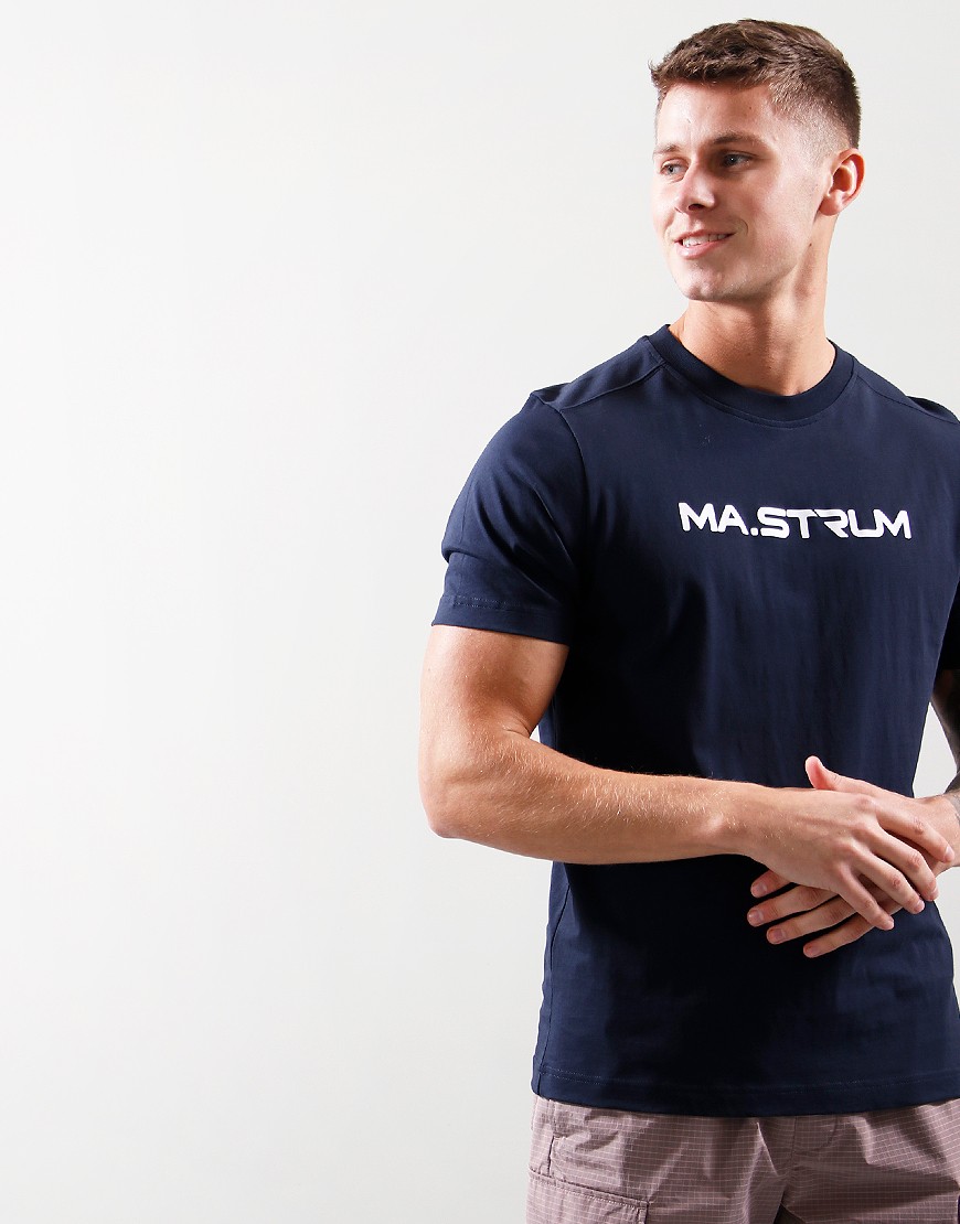MA.Strum Chest Print T-shirt Ink Navy - Terraces Menswear