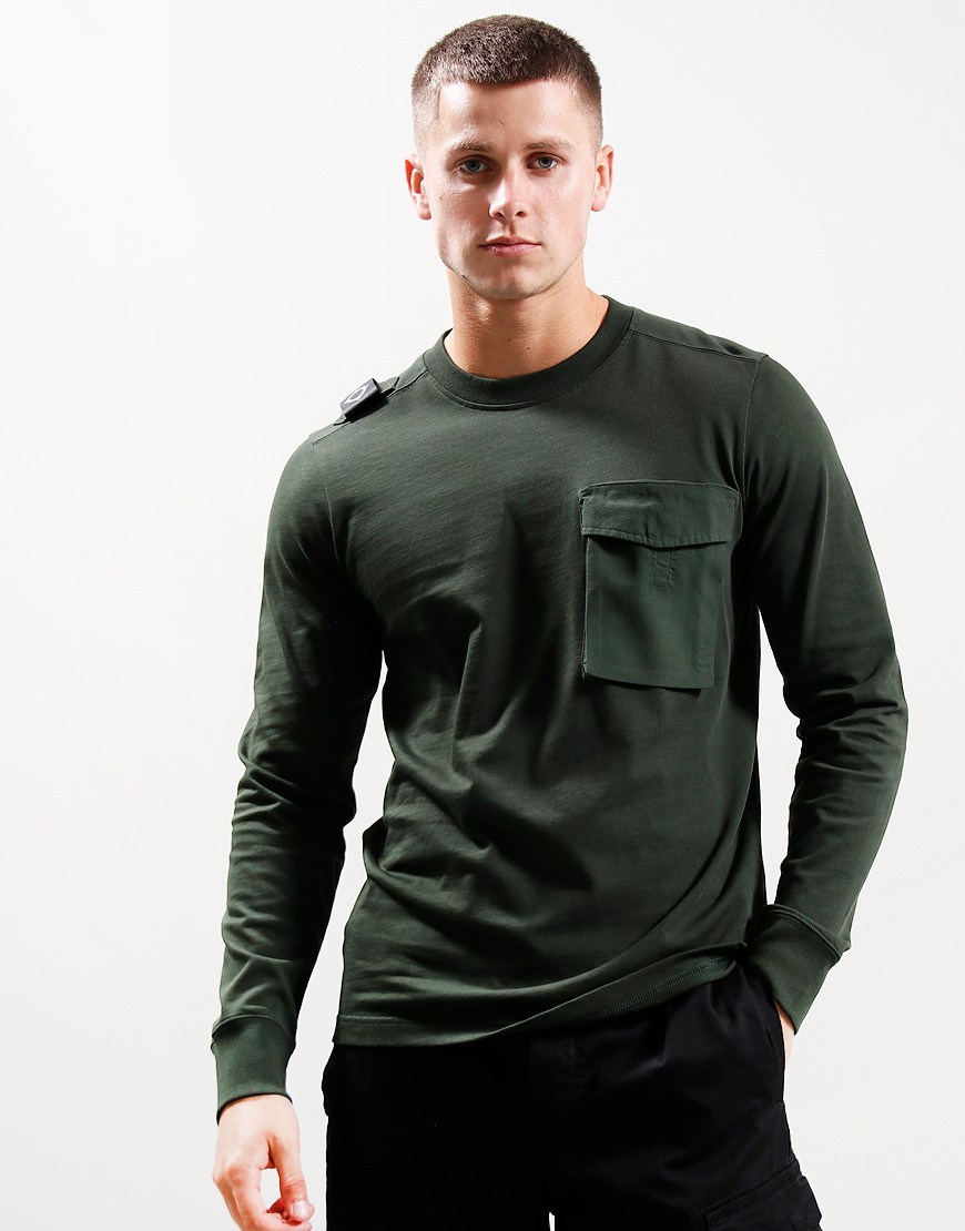 MA.Strum Long Sleeve Cargo Pocket T-shirt Oil Slick - Terraces Menswear