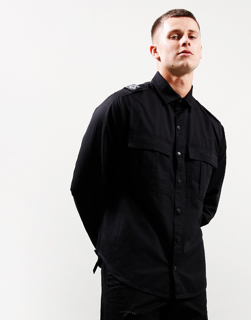 MA. Strum Patch Pocket Parade Overshirt Black - Terraces Menswear