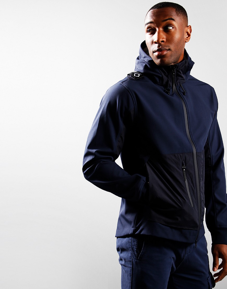 MA.Strum Softshell Hooded Jacket Ink Navy - Terraces Menswear