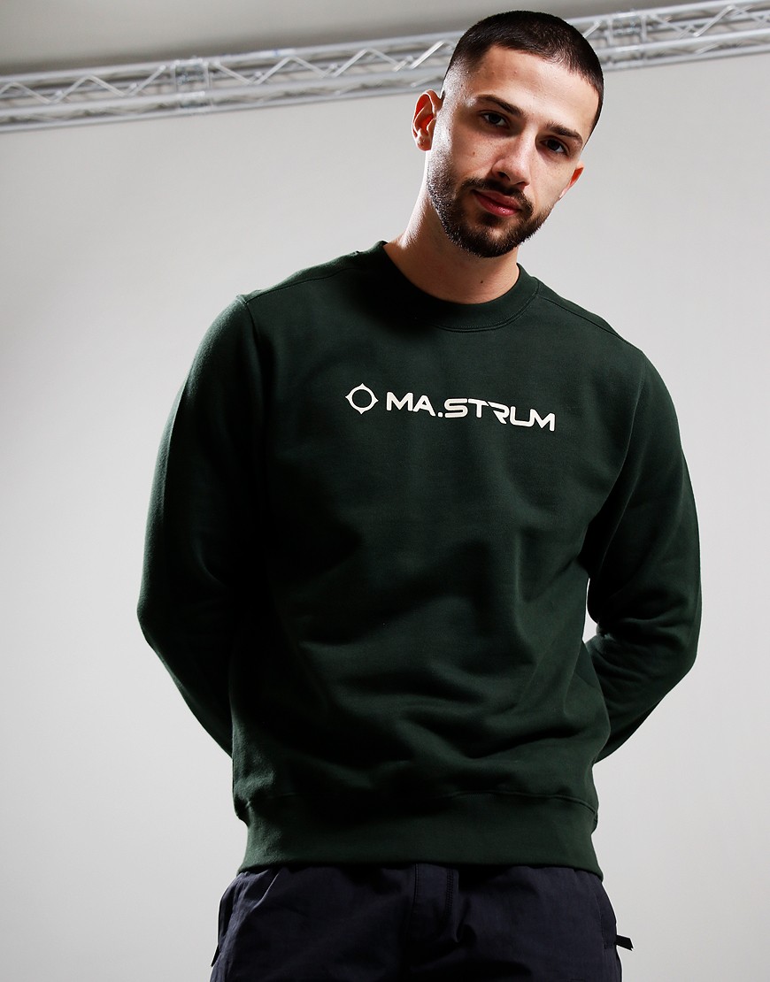 MA.Strum Chest Logo Crew Sweat Oil Slick - Terraces Menswear