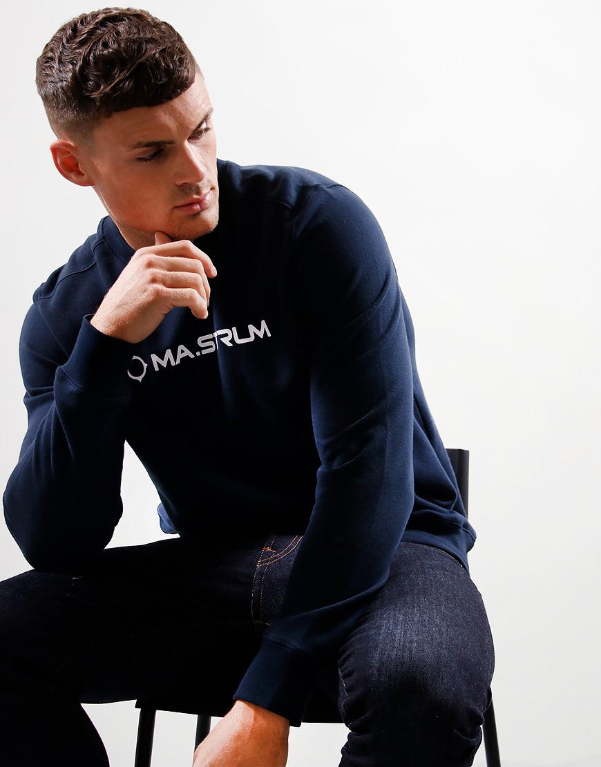 MA.Strum Chest Print Sweat Dark Ink - Terraces Menswear