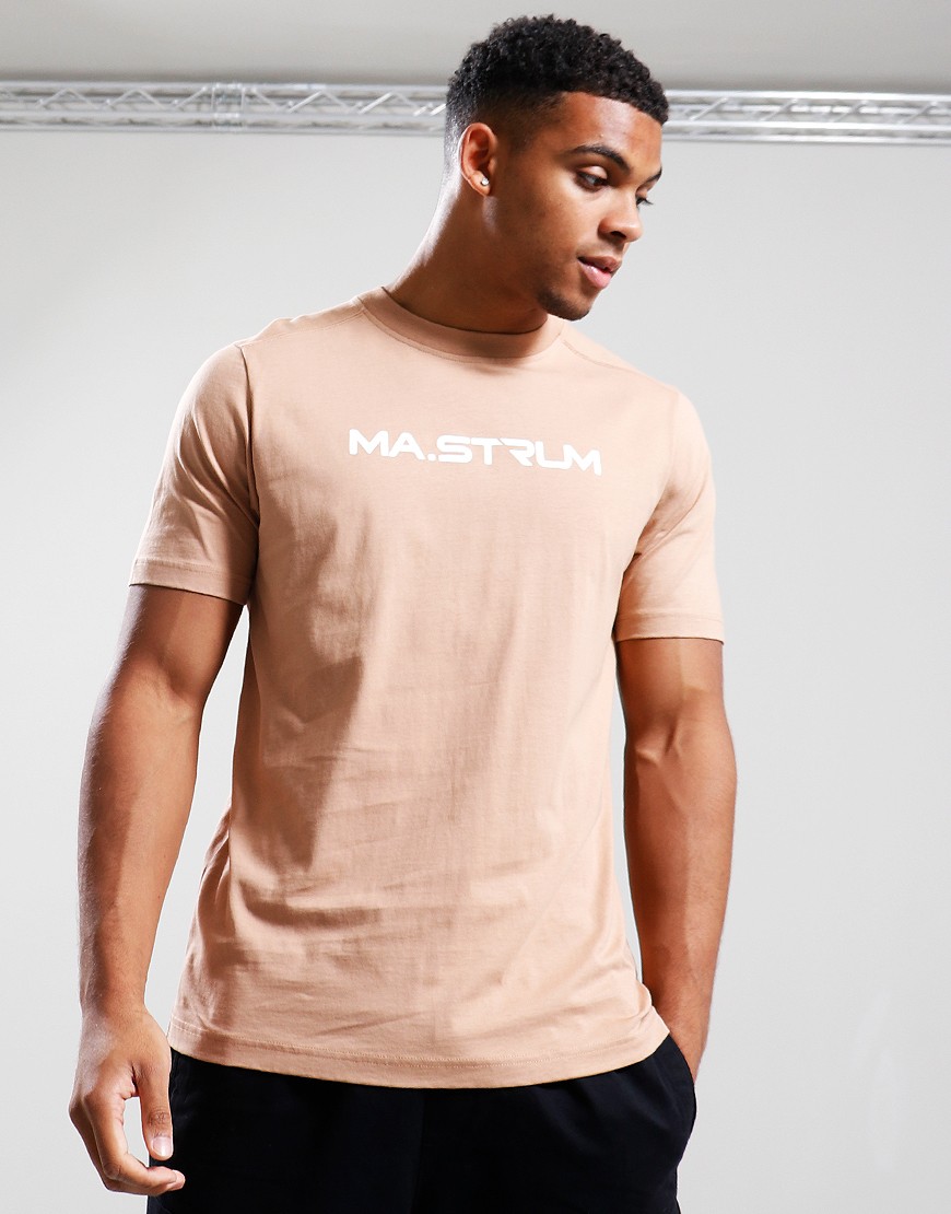 MA.Strum Chest Print T-Shirt Army Brown - Terraces Menswear