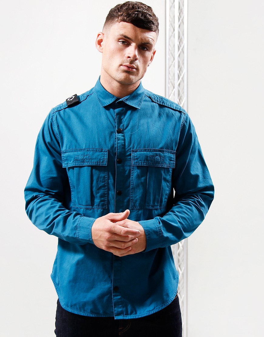 MA.Strum Patch Pocket Parade Overshirt Storm - Terraces Menswear
