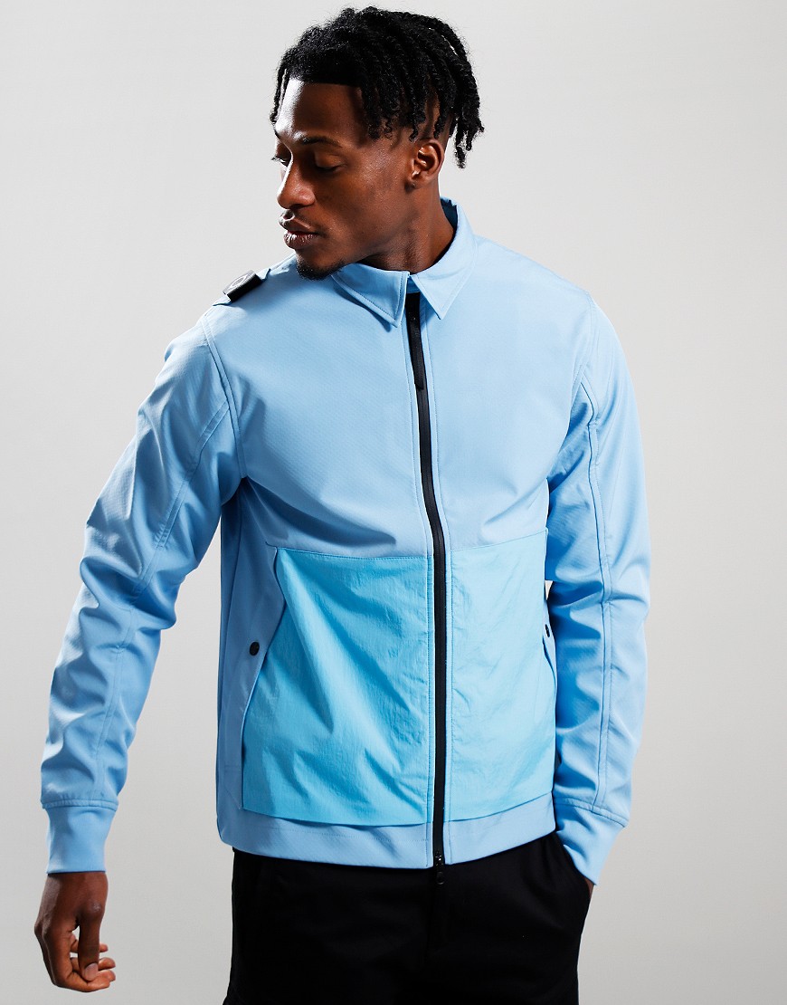 MA.Strum Softshell Overshirt Sea Blue - Terraces Menswear