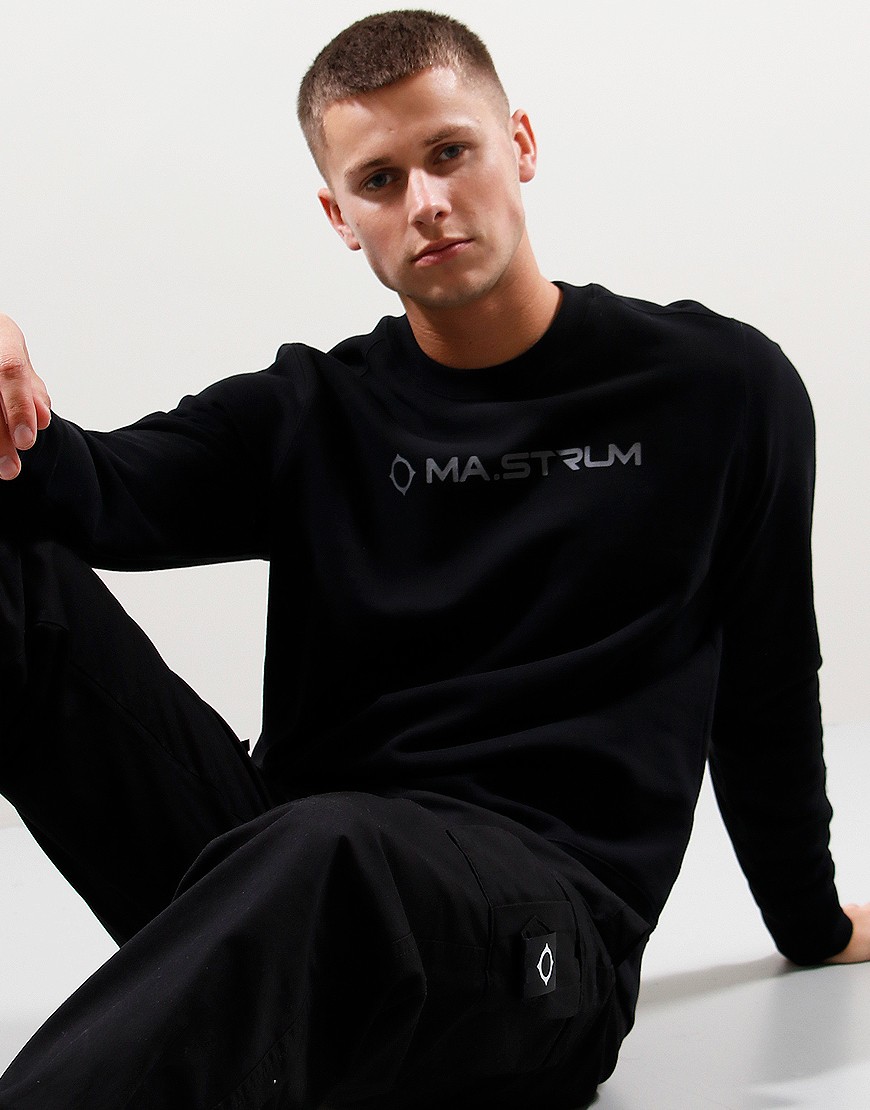 MA.Strum Chest Print Sweat Black - Terraces Menswear