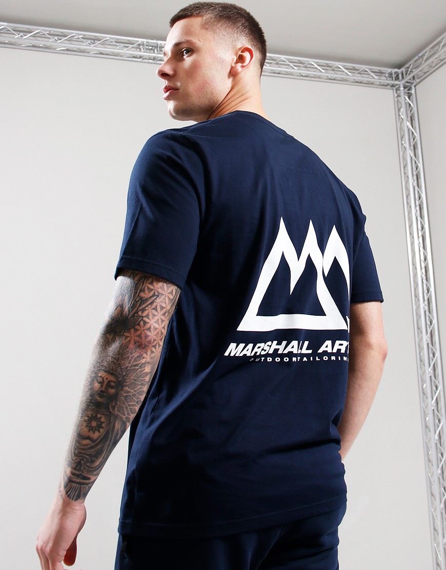 Marshall Artist Mountain Tailoring T-Shirt Navy - Terraces Menswear