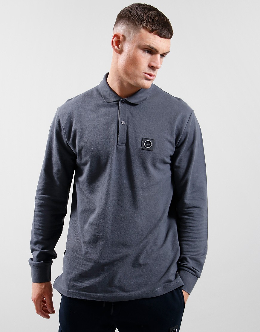 Marshall Artist Siren Long Sleeve Polo Shirt Graphite - Terraces Menswear