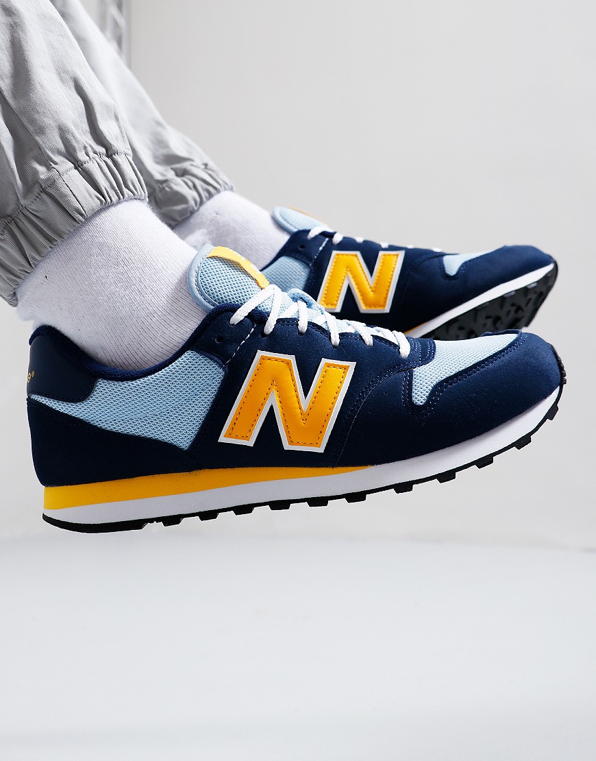 New Balance 500 NB Trainers Navy/Chrome Blue - Terraces Menswear