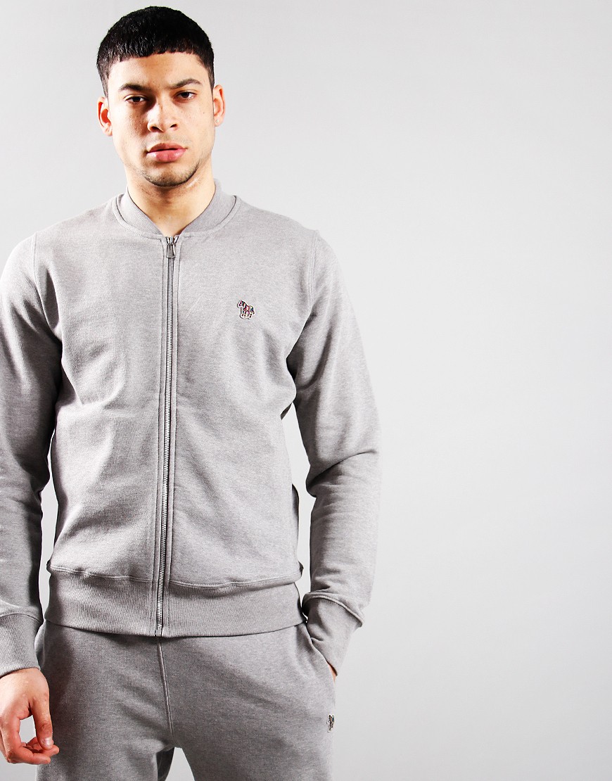 Paul Smith Bomber Zip Through Sweat Grey Melange - Terraces Menswear