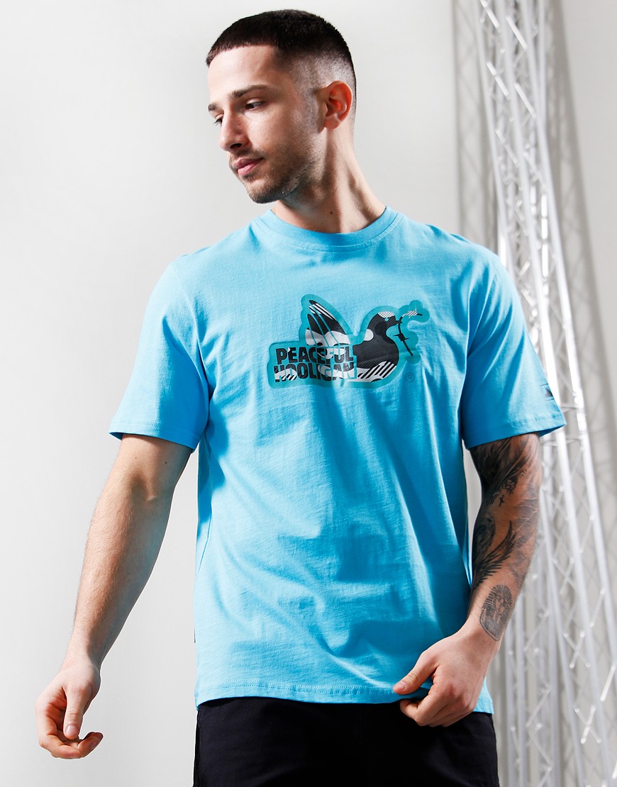 Peaceful Hooligan DPM Dove T-Shirt Aqua - Terraces Menswear