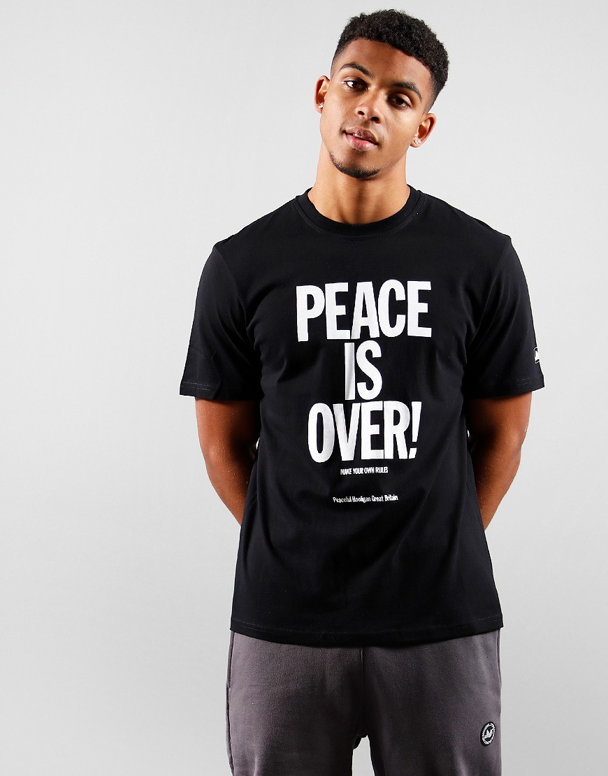 Peaceful Hooligan Peace Is Over T-shirt Black - Terraces Menswear