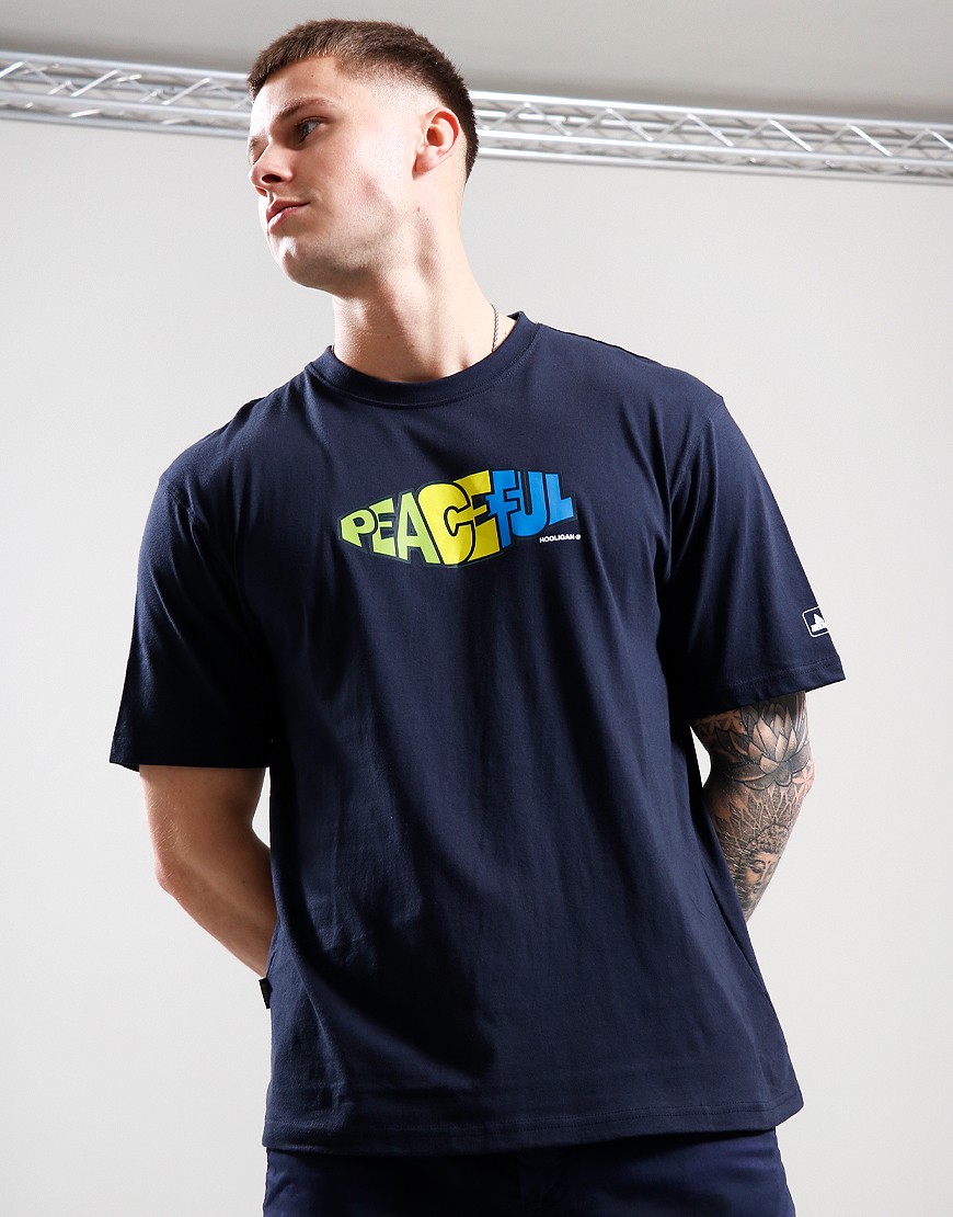 Peaceful Hooligan Peacechester T-Shirt Navy - Terraces Menswear