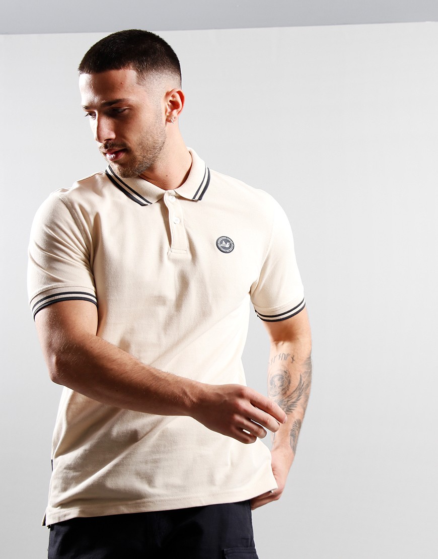Peaceful Hooligan Peninsula Polo Shirt Sandbank - Terraces Menswear