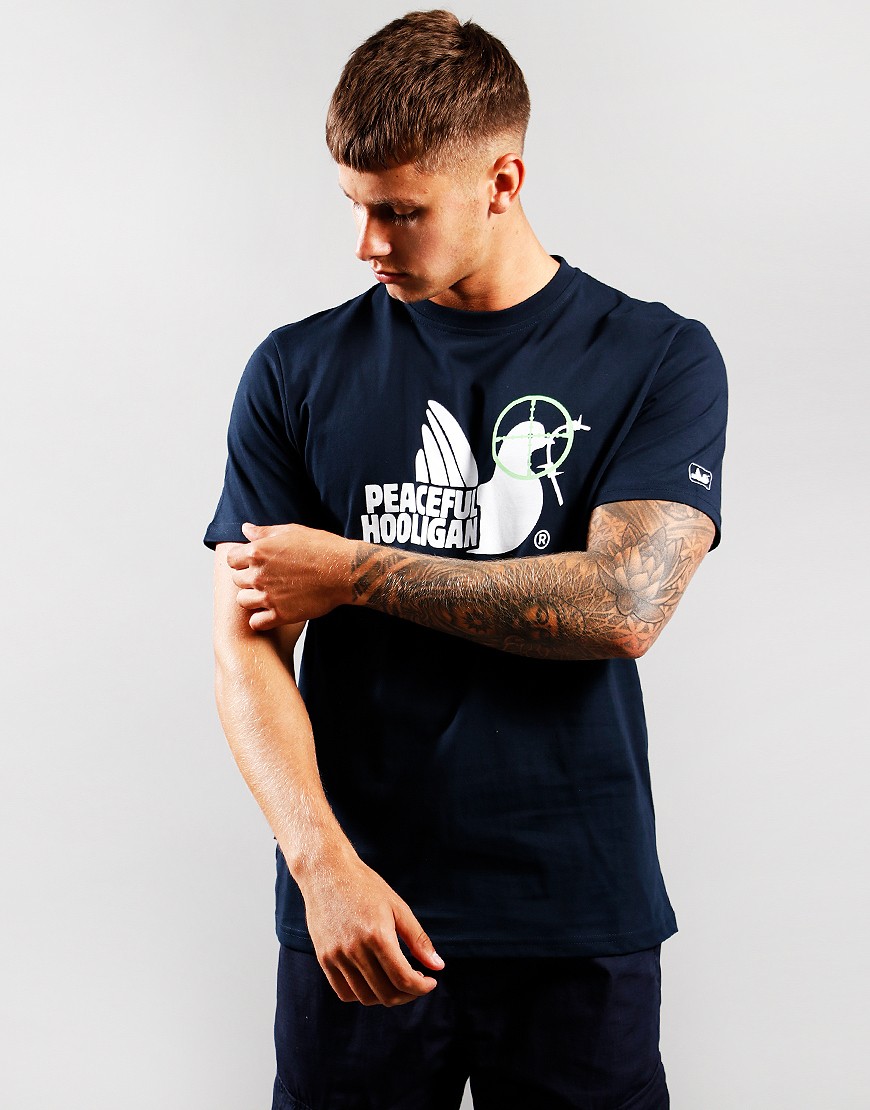 Peaceful Hooligan Spotted T-shirt Navy - Terraces Menswear