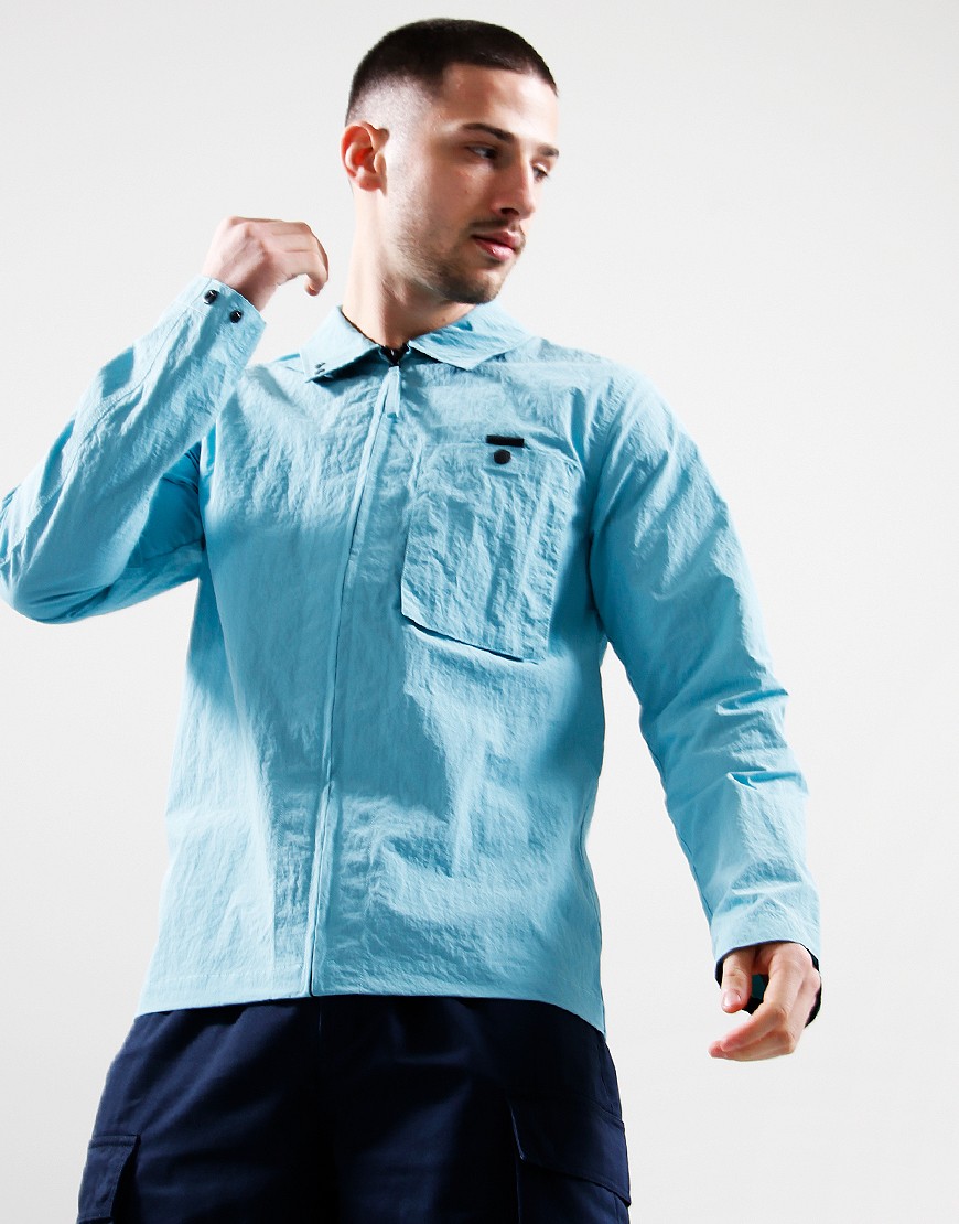 Pretty Green Heaton Overshirt Blue - Terraces Menswear