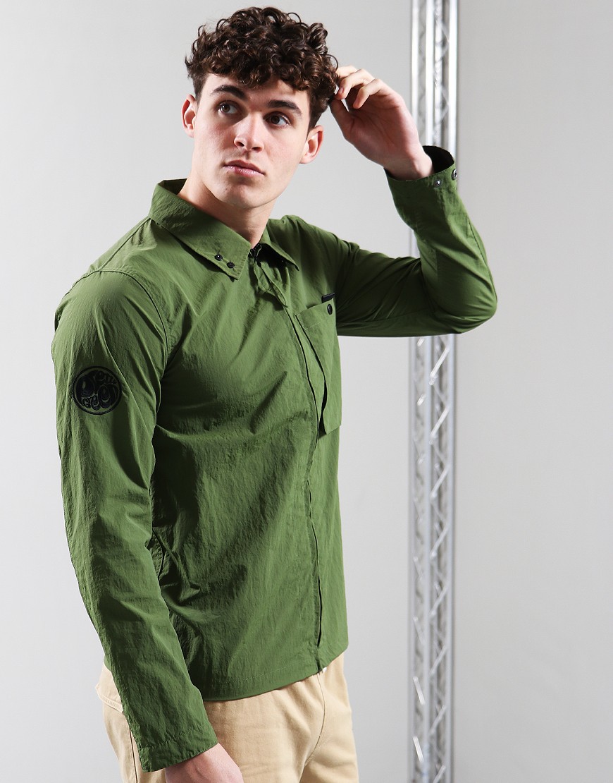 Pretty Green Heaton Overshirt Green - Terraces Menswear