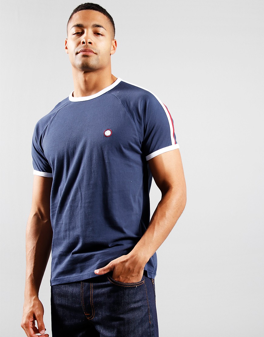 Pretty Green Tilby Ringer Tee Navy - Terraces Menswear